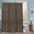 Abstract Art Shower Curtain for Bathroom, Retro Brown Geometric Texture ...