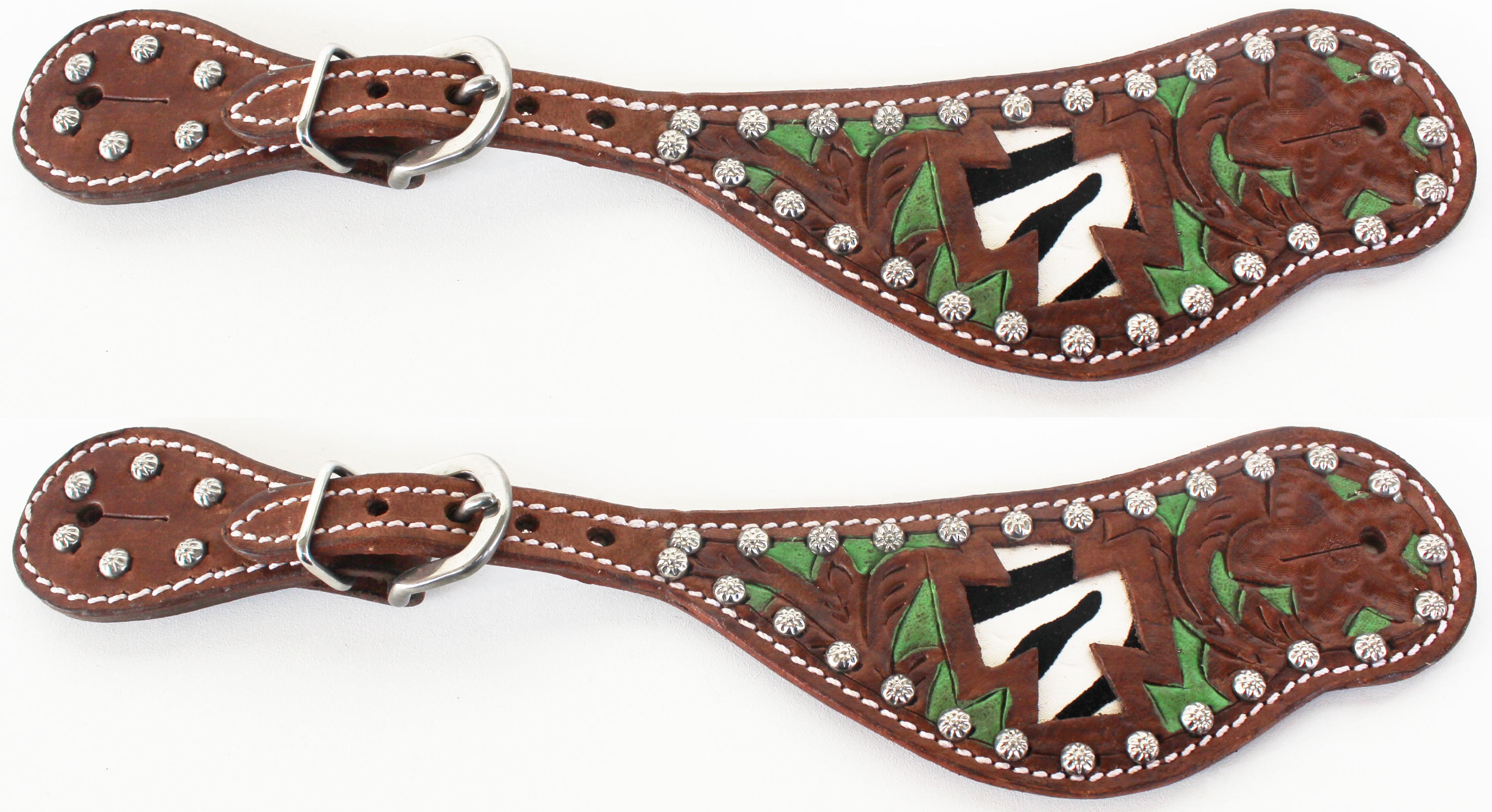 Horse Western Riding Cowboy Boots Leather Spur Straps Tack 7467 ...