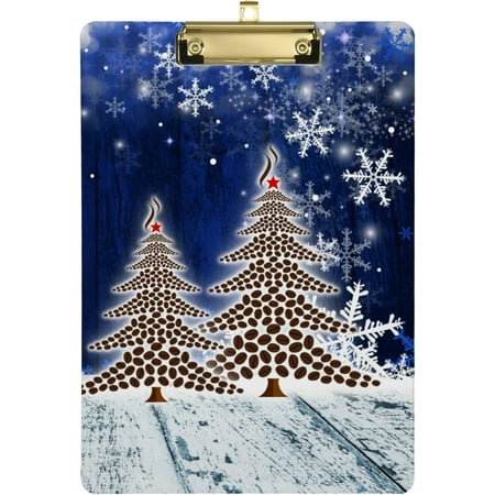 POGLIP Christmas Trees Clipboard Hardboard Wood Nursing Clip Board and ...