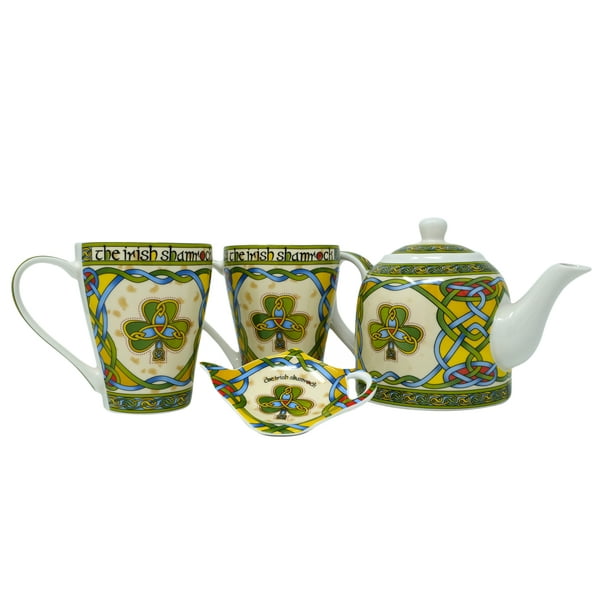 Royal Tara Irish Tea Gift Set Shamrock Coffee Mug Cup Teapot Teabag ...