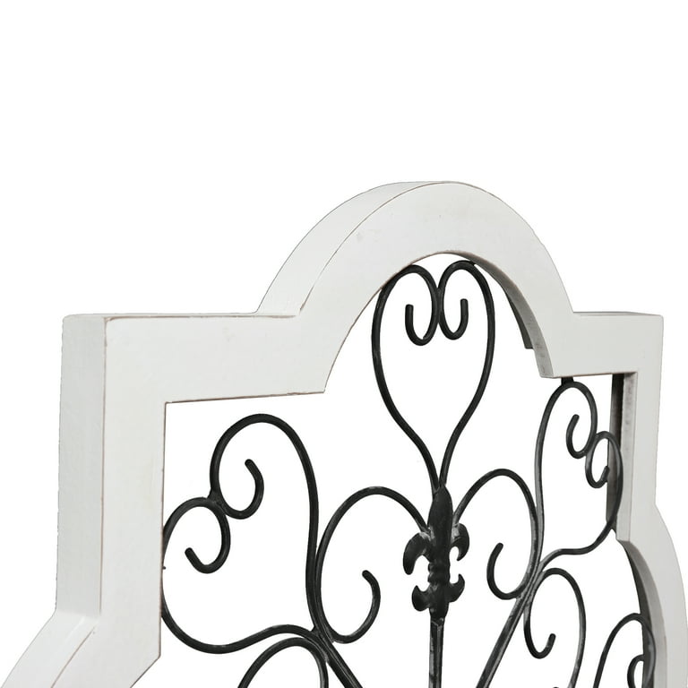 Diy Rustic Wall Decor White Sintosin 24"" Vintage Wood & Metal Wall
