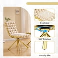 Set of 2 Cream Bubble Tufted Swivel Accent Chairs, Modern Velvet ...
