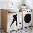 Abstract Sports Cabinet Curtains 35" W x 35" L Athletes Hockey Grey ...