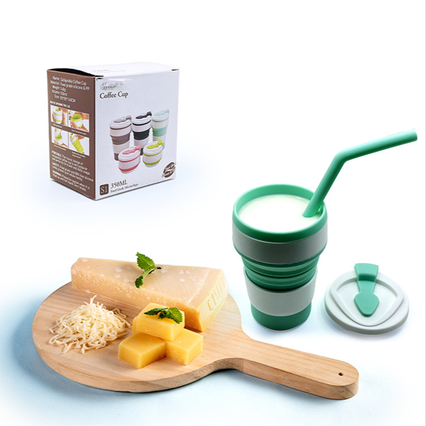 Foldable Coffee Mug, Portable Quality Silicone Cups ， 350 ML ， Black ...
