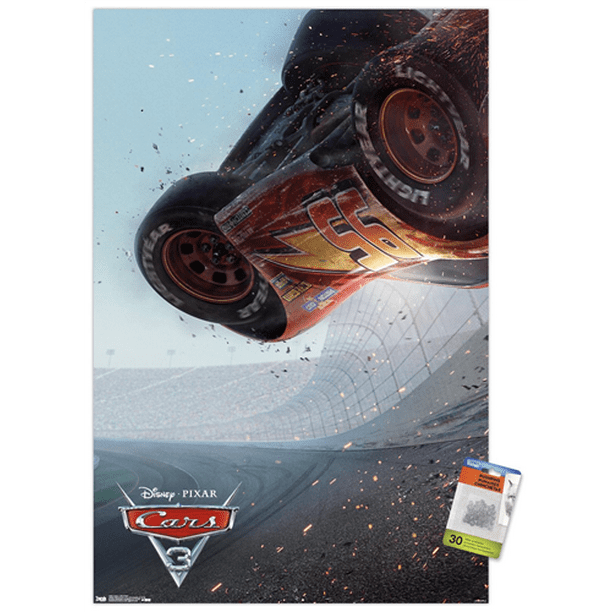 Disney Pixar Cars 3 - One Sheet Wall Poster with Push Pins, 22.375" x ...