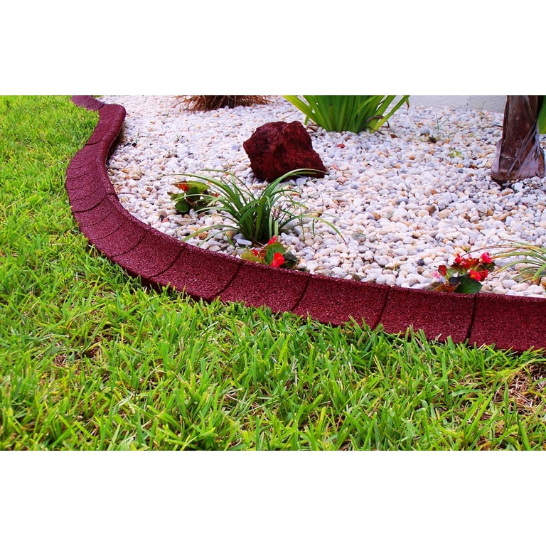 Ecoborder 4 Ft EcoBorder 4ft Recycled Rubber Lawn Edging (6-Piece Box ...