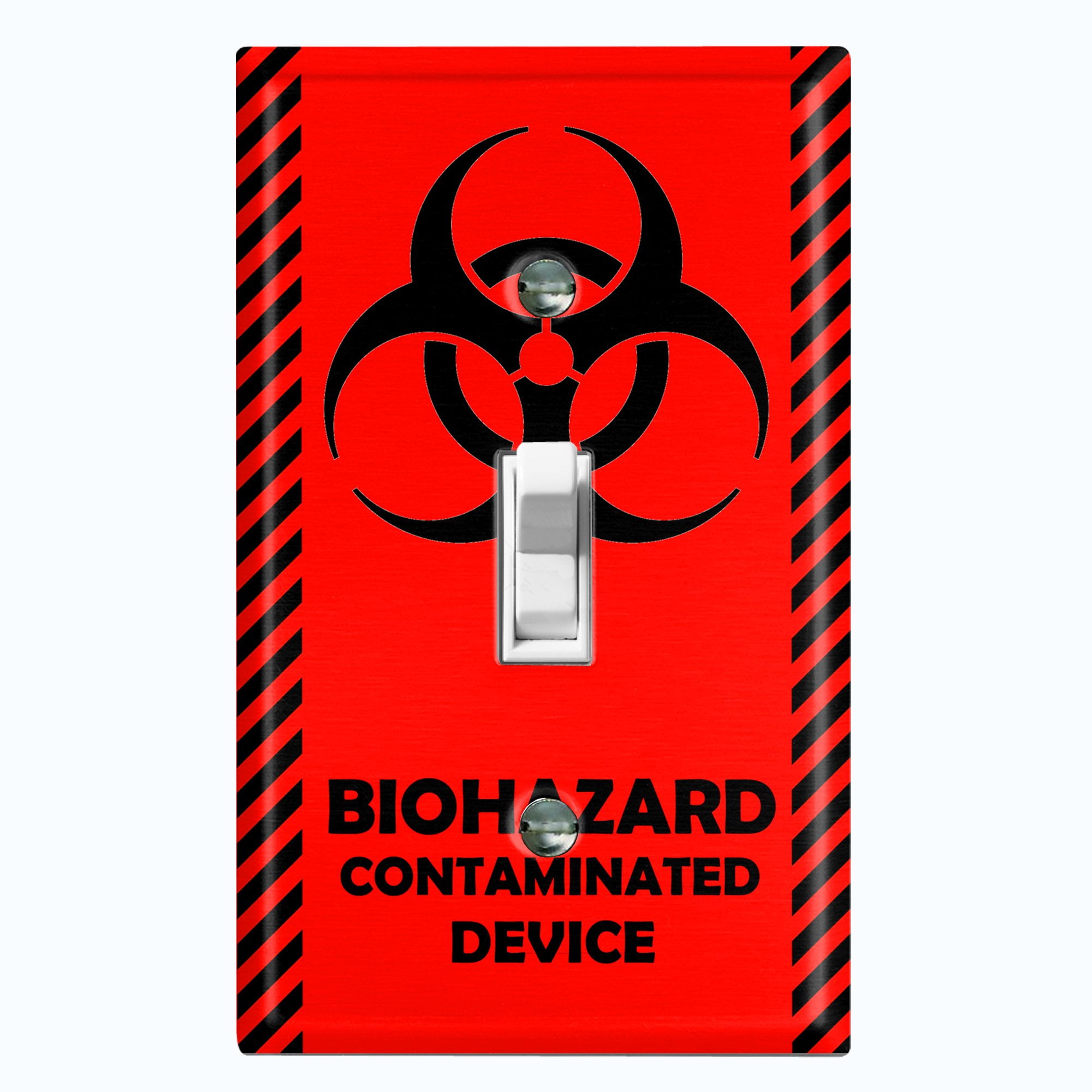 Metal Light Switch Plate Cover Red Contaminated Biohazard Sign SGN001 ...