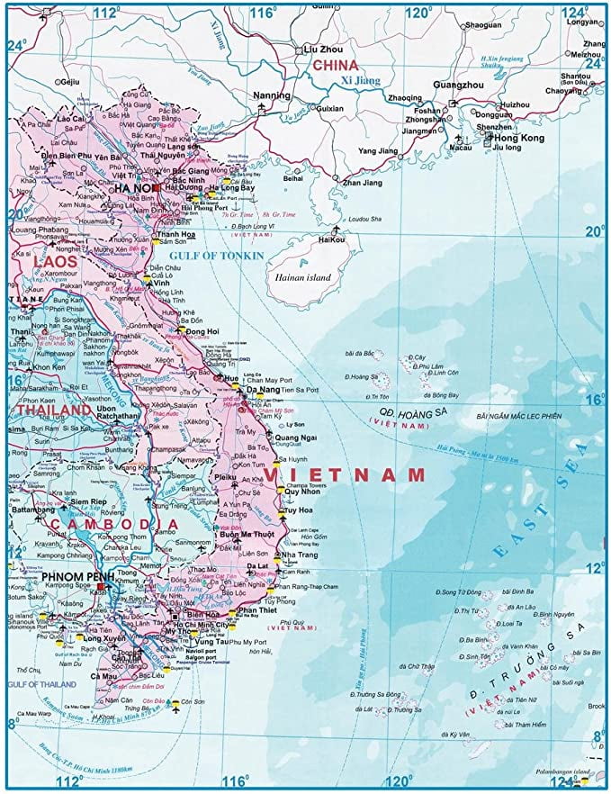 Iconic Arts Laminated 24x31 Poster: Map of Vietnam - Walmart.com