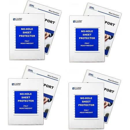 C-Line Top Loading Heavyweight Poly No-Hole Sheet Protectors, 25 per ...