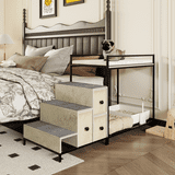 BOSSIN Pet Window Perch with Stairs, Large Pet Bunk Bed with Storage ...