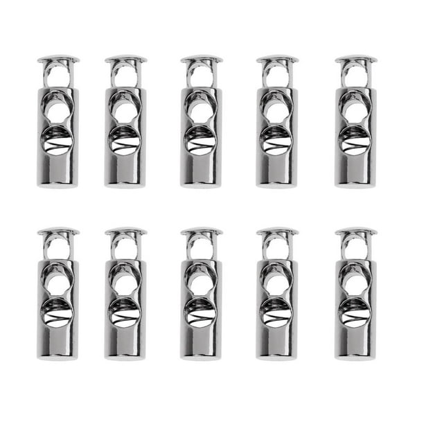 (Pack of 10) Metal Barrel Cylinder Cord Locks Stopper Toggle Rope Clamp ...