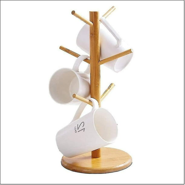 Bamboo Mug Holder Tree, Thicker Base Coffee Cup Holder Stand For ...