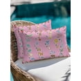 1 Pack Outdoor Throw Pillow, Pink Alphabet Waterproof Pillow with ...