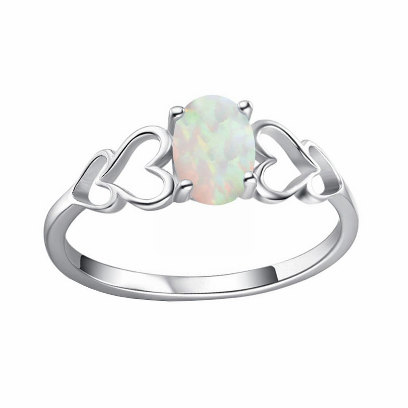 Click here for Riforla Created Oval White Opal Rings 925 Sterling... prices