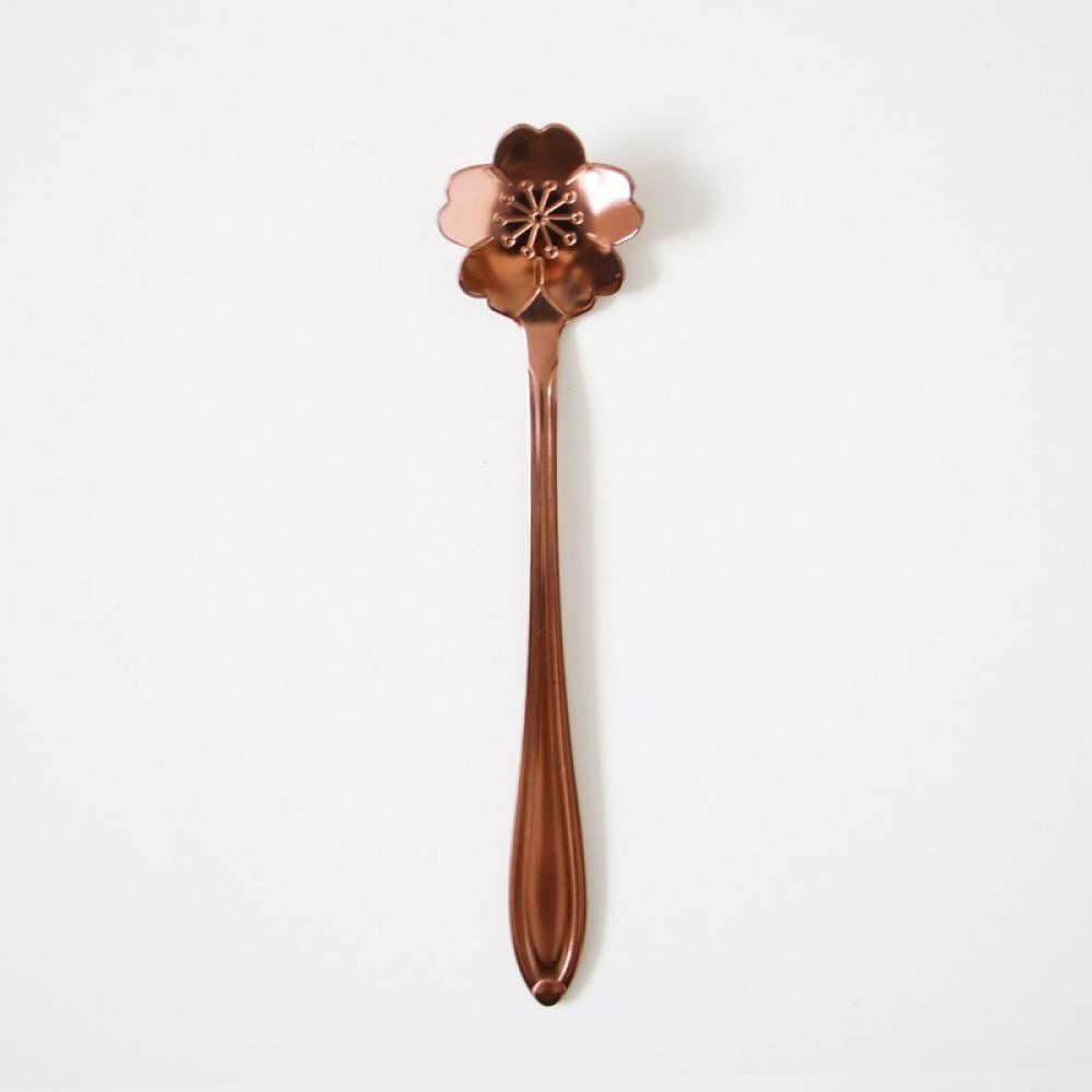 Japanese Style Stainless Steel Solid Color Coffee Spoon Flower TOPWONER ...