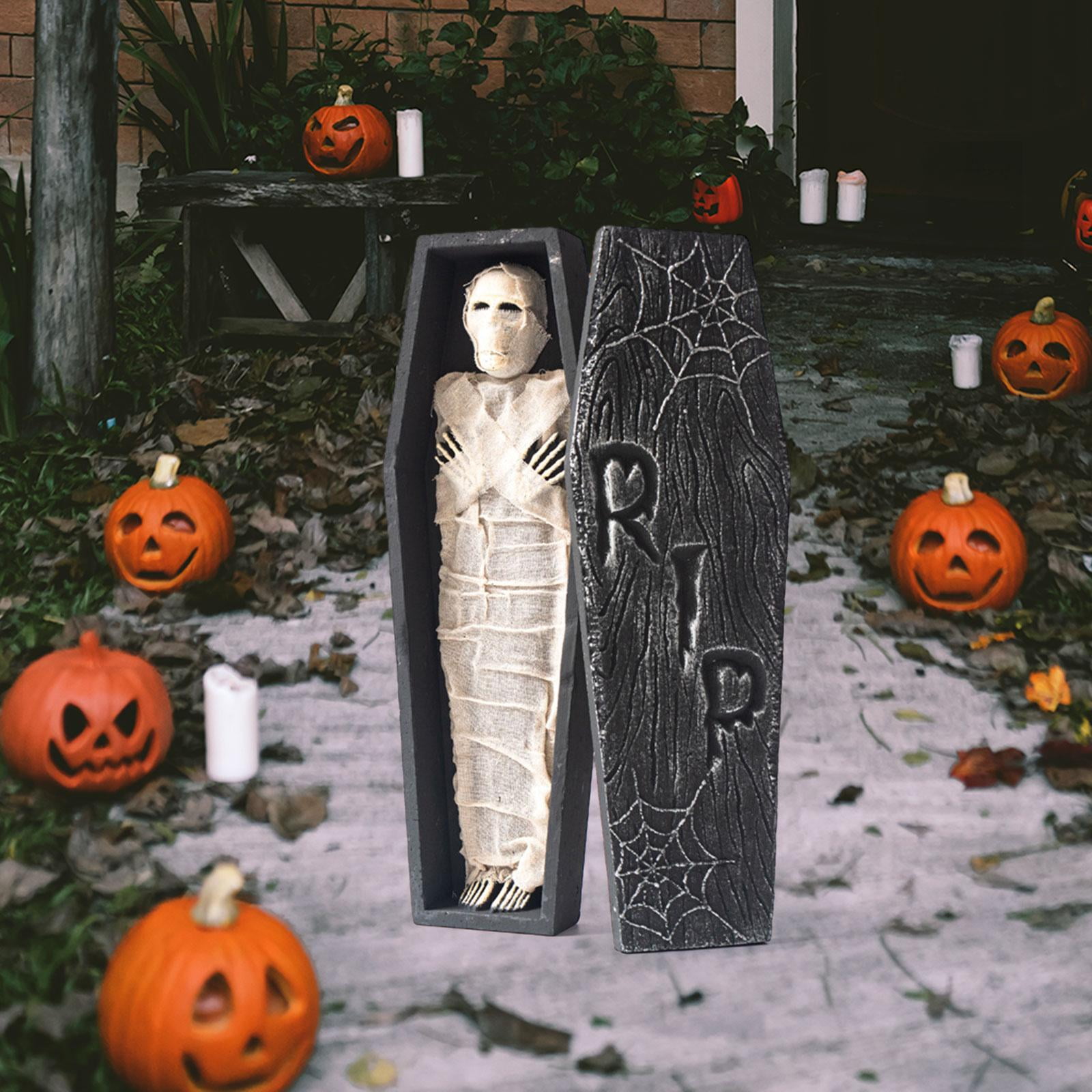 Decoración de Halloween, ataúd de espuma, barras de esqueleto, adornos ...