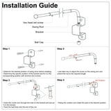Beruichy 2 Pcs Swing Arm Curtain Rods,1/2 in Adjustable Metal Rods with ...