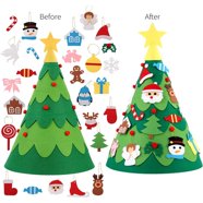 3D Felt Christmas Tree Set DIY Creative Felt Xmas Tree Party Decoration ...