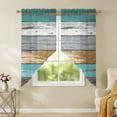 Coastal Style Sheer Curtains Swag Valances for Windows Retro Green ...