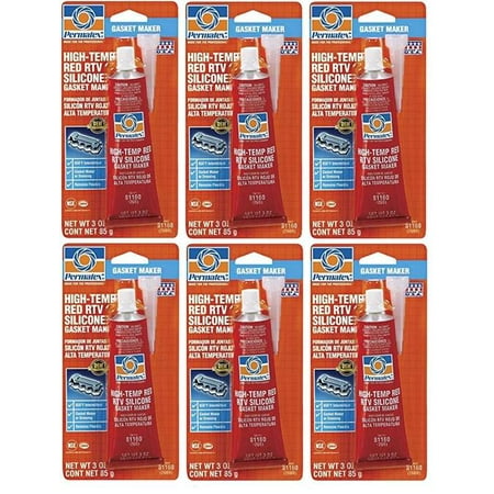 Permatex 81160 Hi-Temp Red Form-A-Gasket Silicone Sealant. 3 oz. (6 ...
