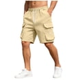 Besolor Men's Plus Size Cargo Shorts Summer Knee Length Drawstring High ...