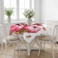 Autumn Pink Pumpkin Maple Leaf Table Cloth 60x60in, Waterproof Square ...