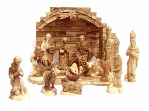 Large Olive Wood Nativity Set - Hand-carved - Walmart.com