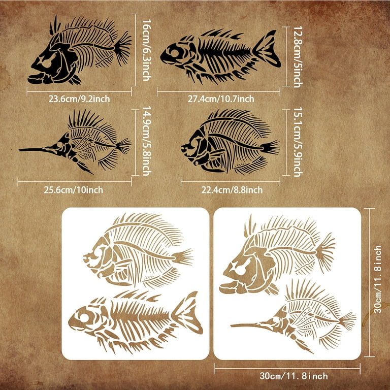 Fish Fossil Drawing