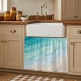Abstract Ocean Waves Cabinet Curtains 11" W x 13" L, Coastal Modern ...