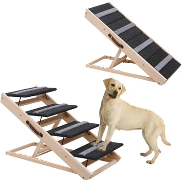 Pefilos Foldable Plastic Dog Ramp, 60" Lightweight Portable Pet Stairs ...