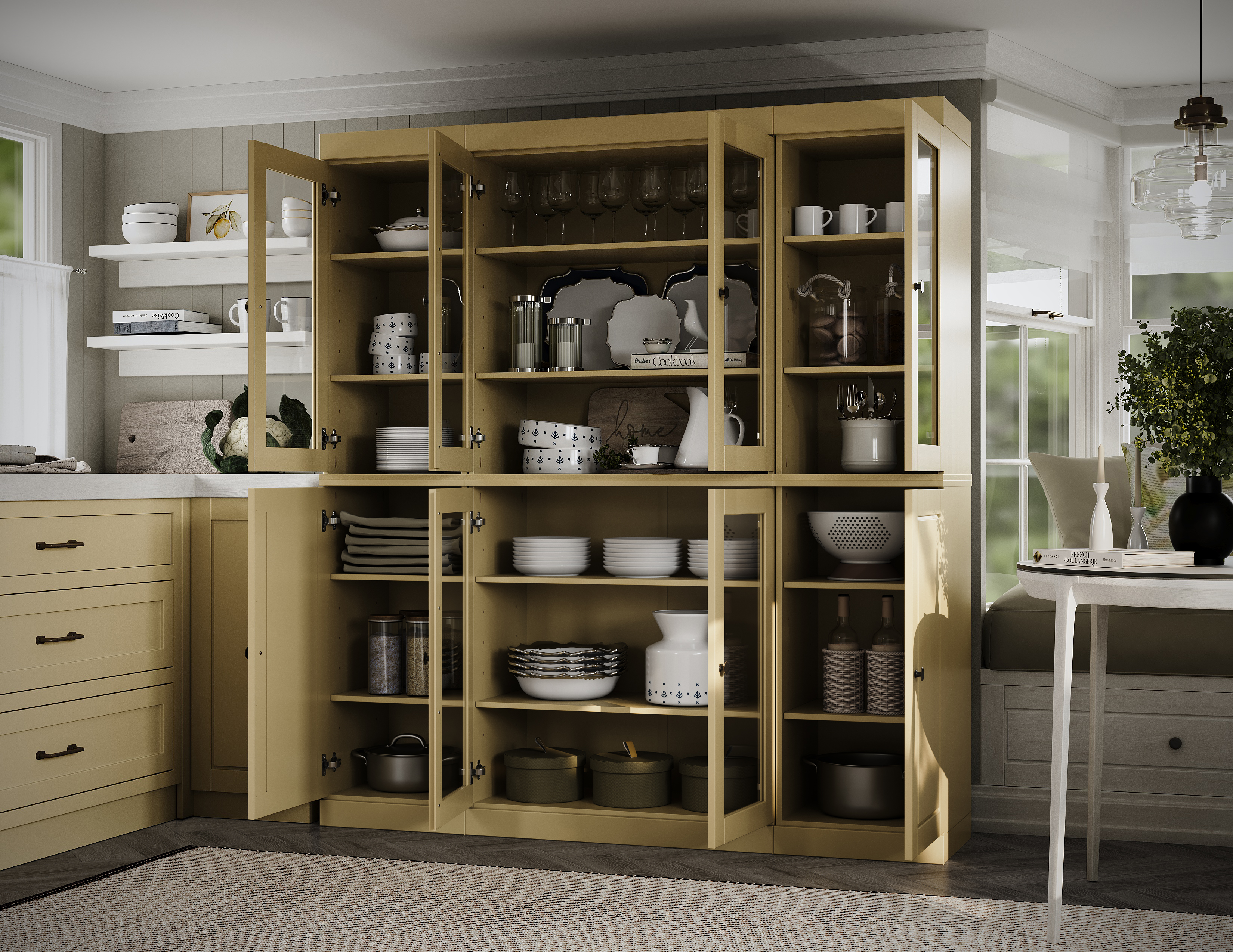 Palace Imports 100% Solid Wood Kitchen Pantry Storage Cabinet with ...