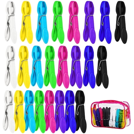 48 Pieces Colorful Laundry Clothes Clips Plastic Clothes Pegs Strong ...