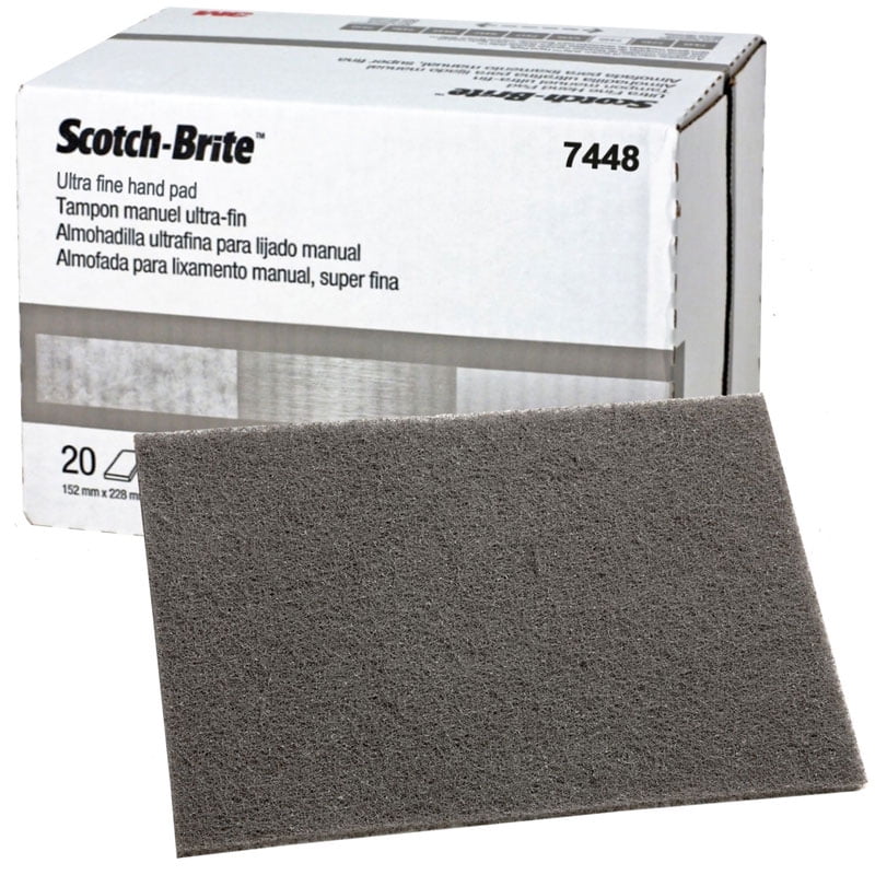 3M HP-HP Scotch-Brite Hand Pad - Ultra Fine Grade 6 in Width x 9 in Length - 7448[PRICE is per ...