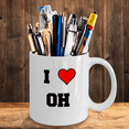 Ohio Mug, I Love Ohio OH Abbreviation USA States Ceramic Coffee Mug Tea ...