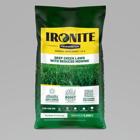 Ironite 100519460 1-0-0 Mineral Supplement/Fertilizer for Lawns, 15 lb ...