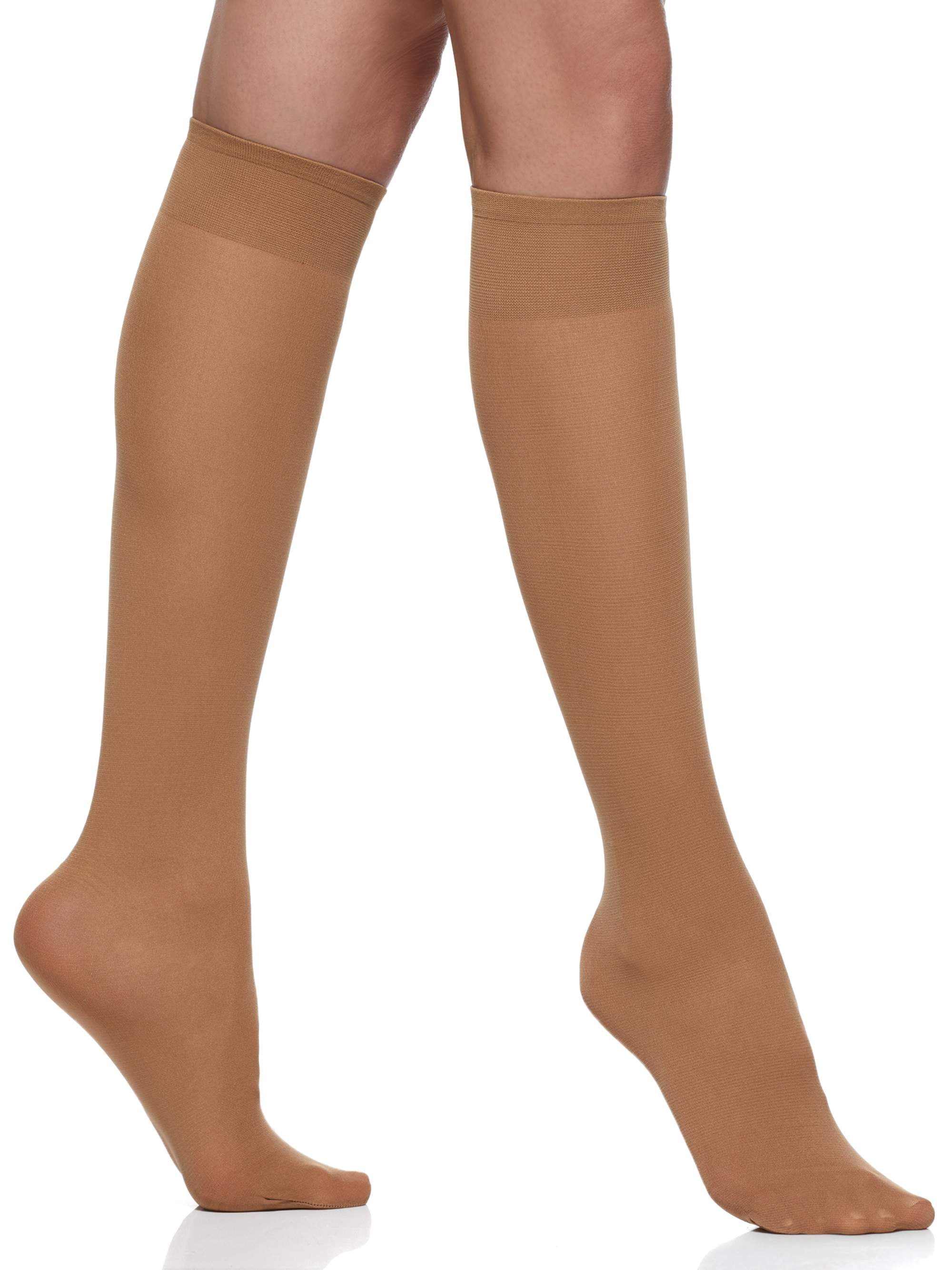 Secret Treasures Women's Plus Semi Opaque Knee-Hi Socks, 2 Pack ...