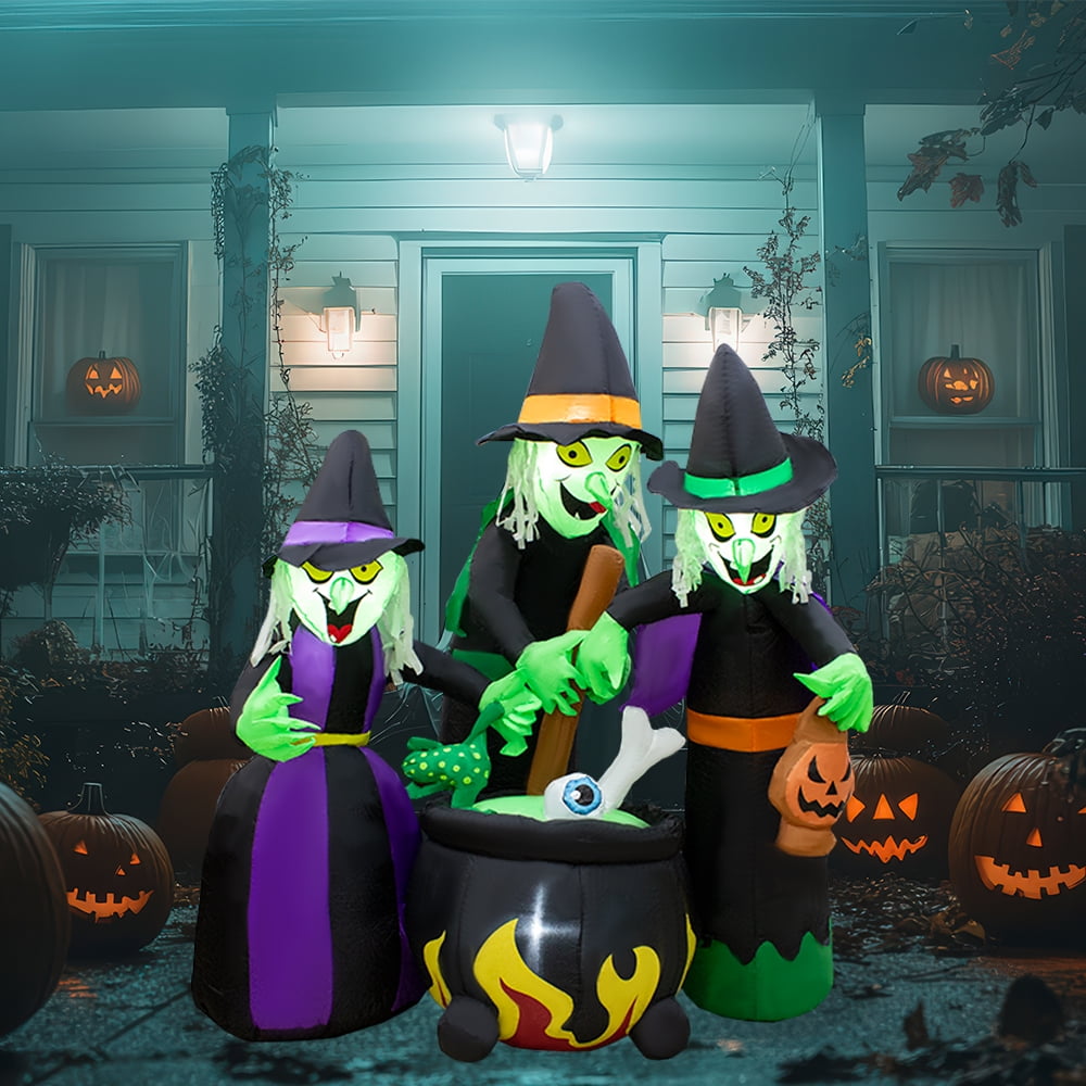 Inflable Halloween Brujas Con Caldero Decoración Led 1.80mts | Walmart ...