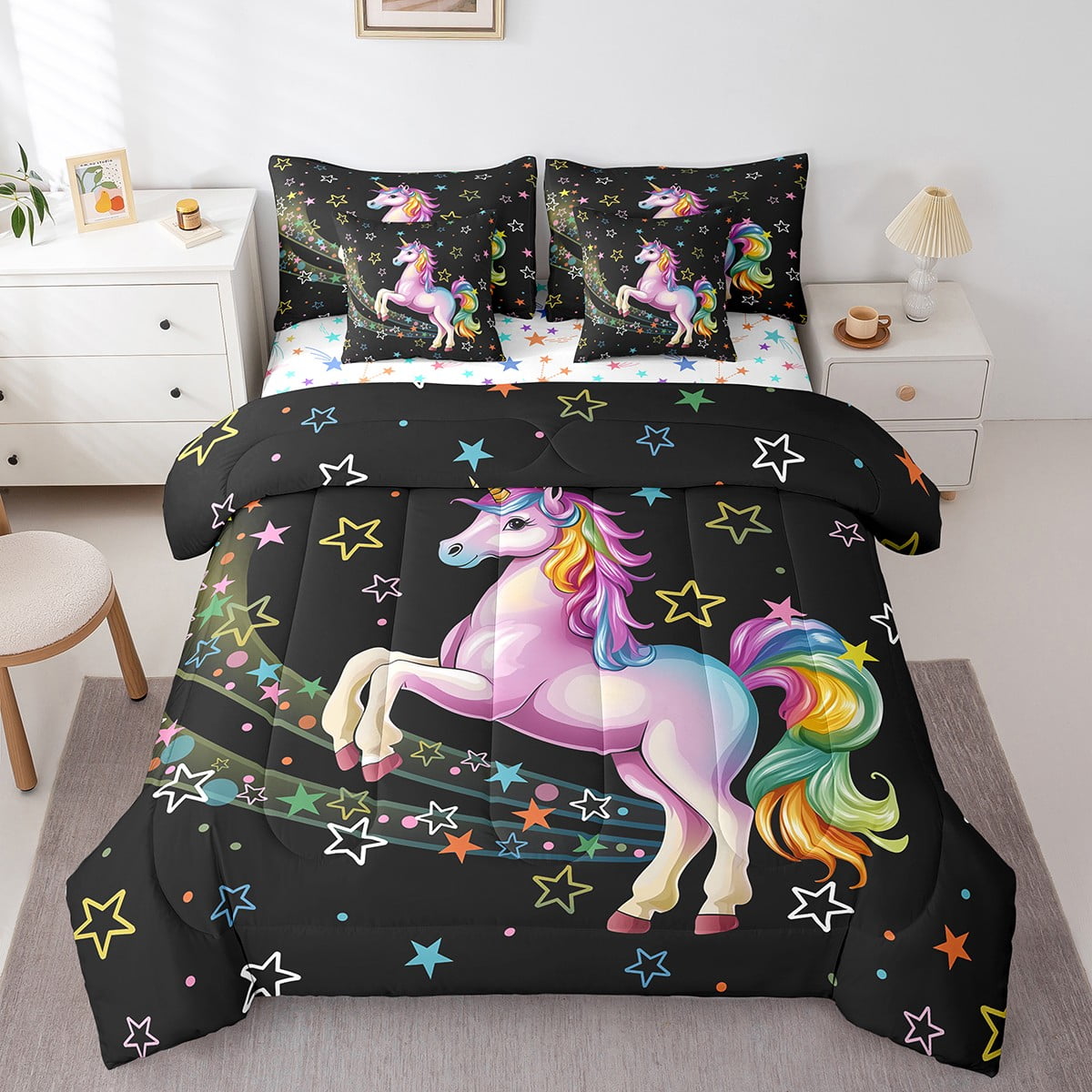 Click here for Erosebridal Kawaii Unicorn Bedding Sets Twin Size... prices