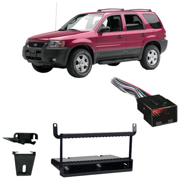 Fits Ford Escape 2001-2003 Single DIN Stereo Harness Radio Install Dash ...