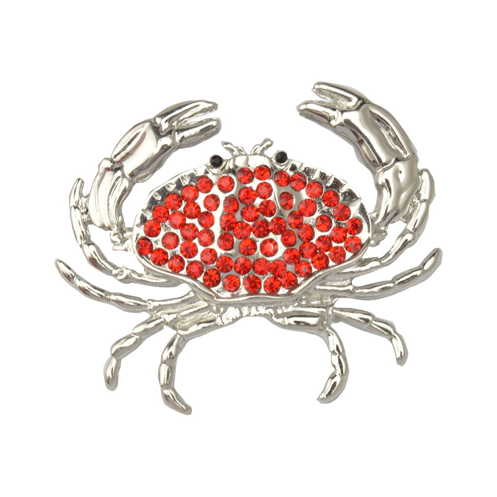 Sonceds Brooch Pins Crab Exquisite Elegant Rhinestone Fashionable ...