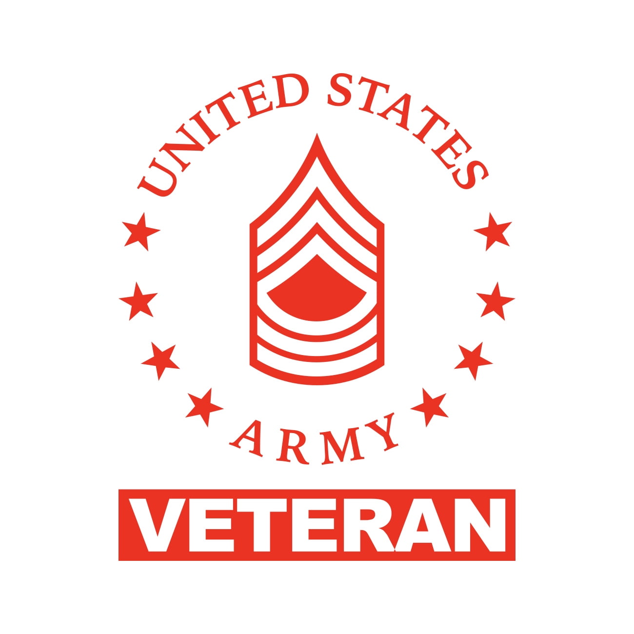 E-8 Master Sergeant Veteran US Army Rank Sticker Decal Die Cut - Self Adhesive Vinyl ...