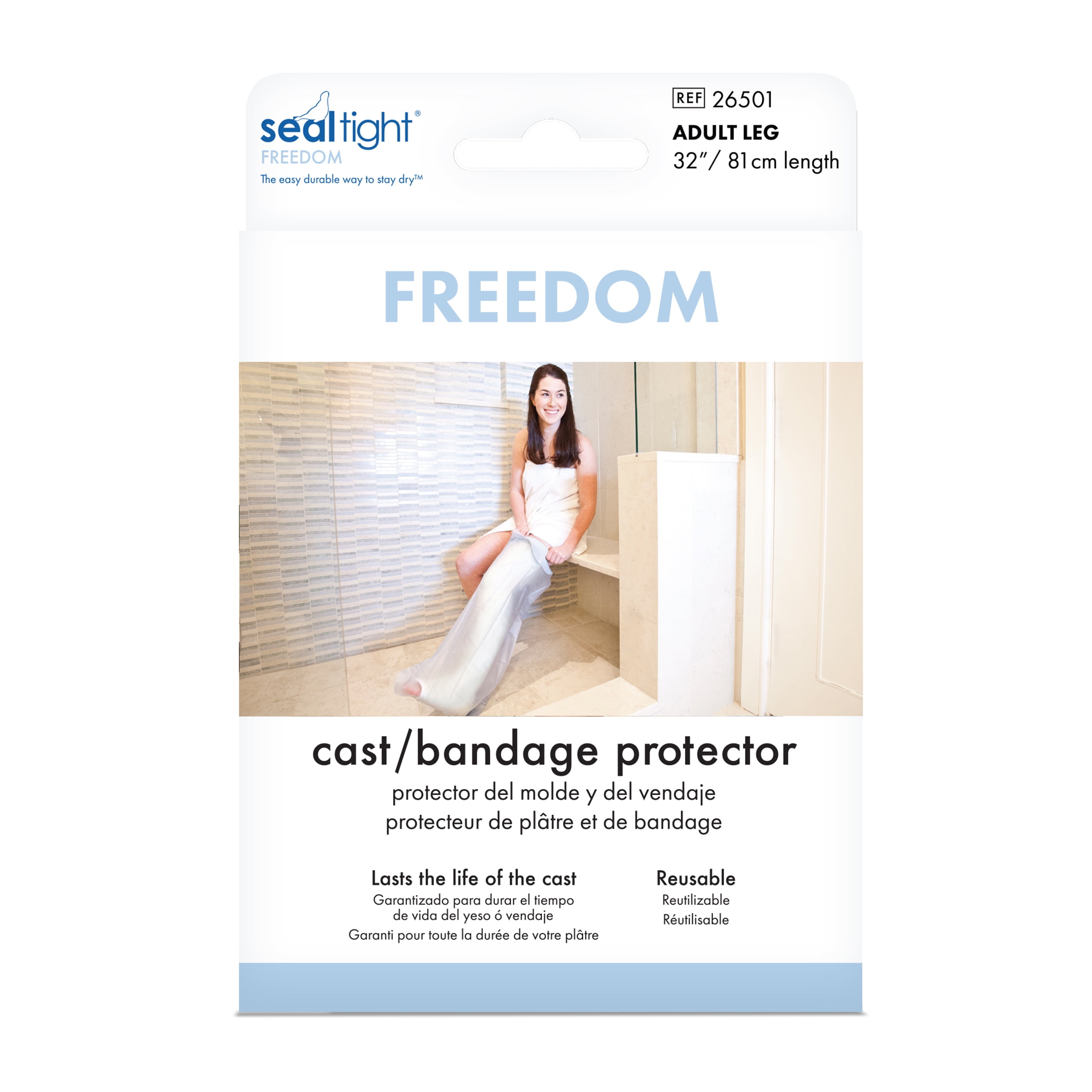 Brownmed Seal-Tight Freedom Waterproof Cast Protector, Adult Leg, Grey ...