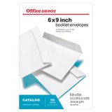 Office Depot Booklet Envelopes, 6in. x 9in., White, Box Of 100, 77326 ...