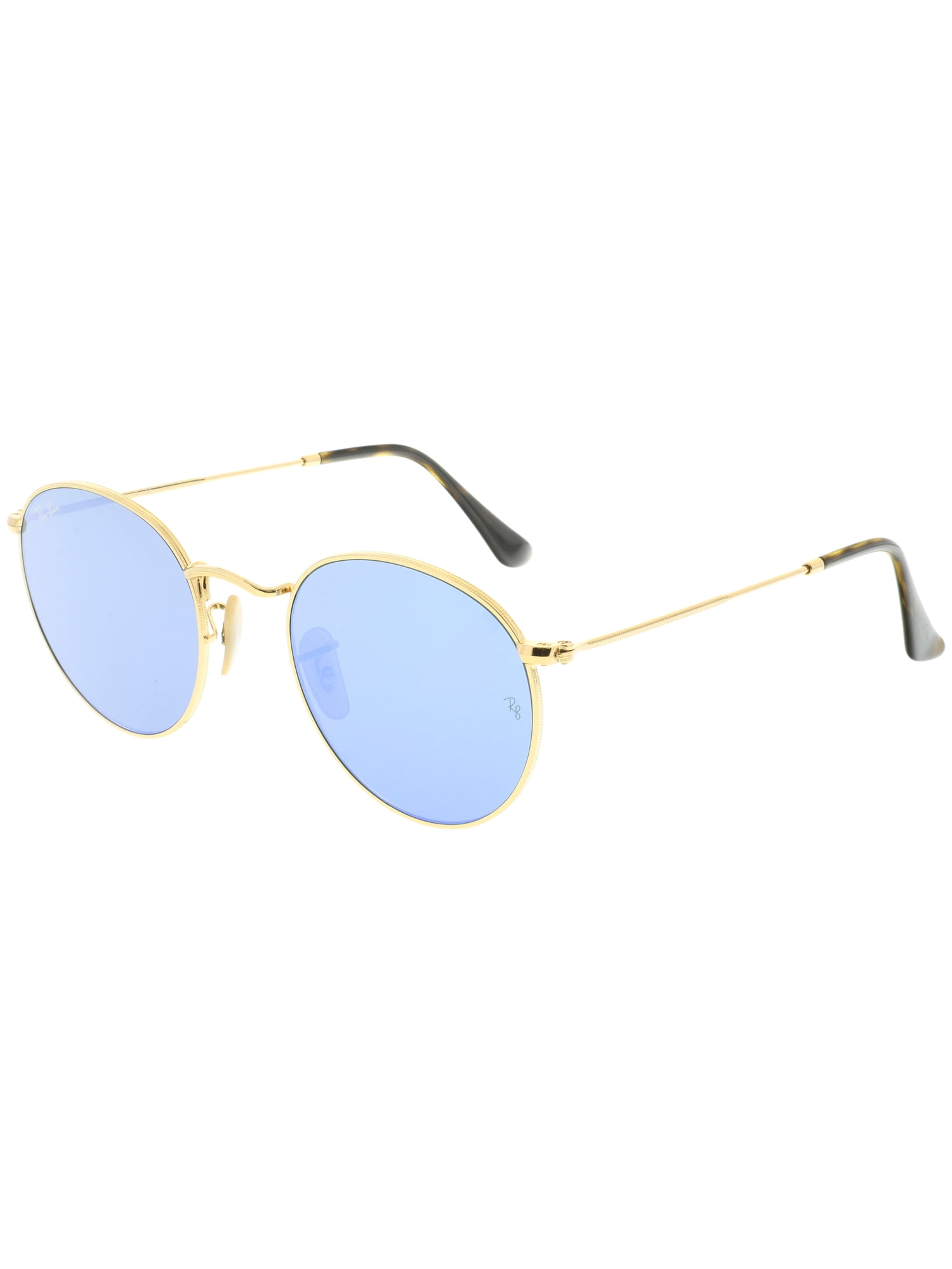 Ray-Ban Round Flat RB3447N-001/9O-50 Gold Sunglasses - Walmart.com