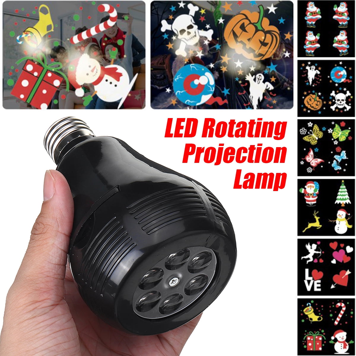 Automatic Rotating LED Projector Lights Night Lamp Christmas Pattern ...