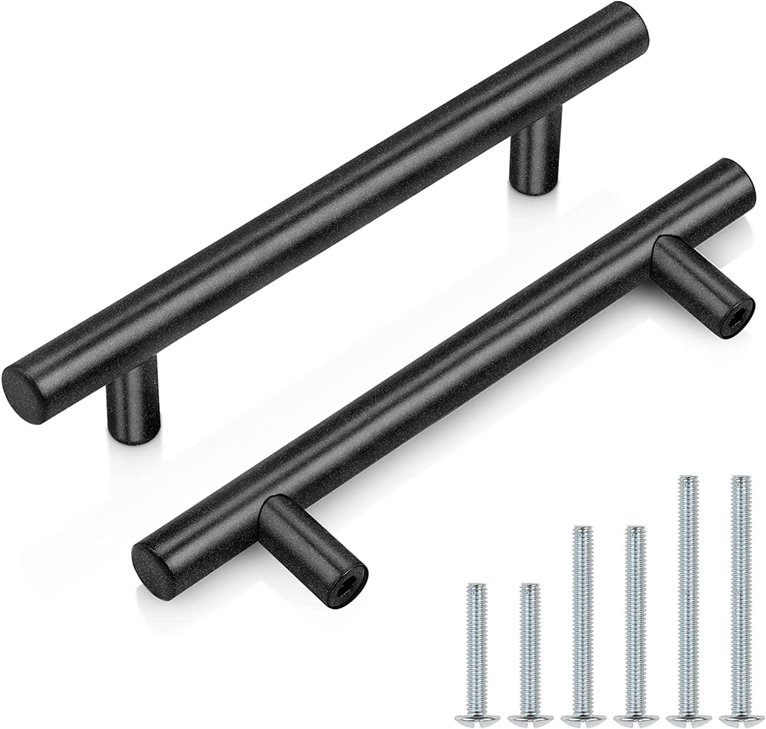 Zoizocp 5 Pack 3-3/4 Inch Black Cabinet Handles Stainless Steel Kitchen ...