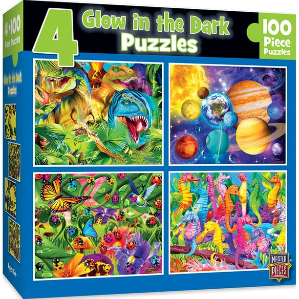 4-pack Glow in the Dark Multipack 100 Piece Puzzles - Walmart.com ...