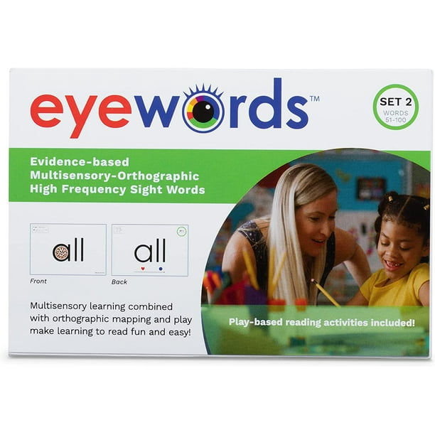 Eyewords Multisensory-Orthographic Sight Word Teaching Cards, Set #2 ...