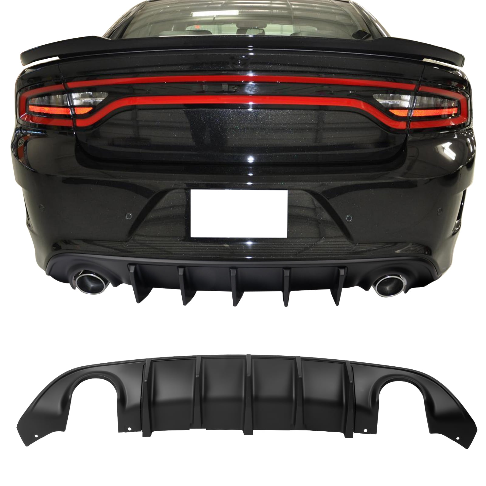 Ikon Motorsports Rear Diffuser Compatible with 15-22 Dodge Charger IKON ...