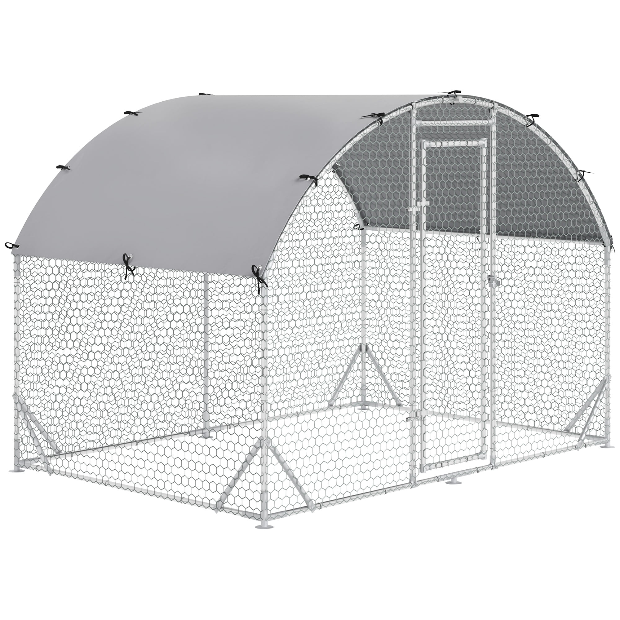 Click here for Pawhut Galvanized Large Metal Chicken Coop Cage 9.... prices
